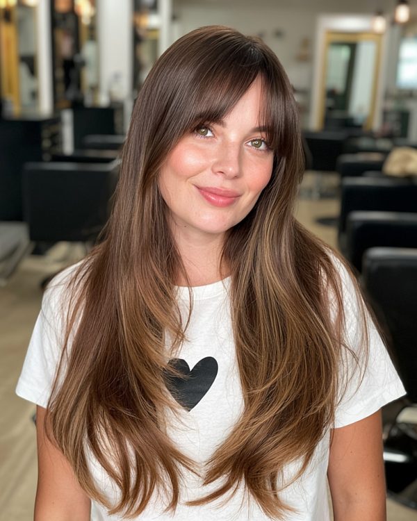 35+ Ideas for Long Straight Hair with Curtain Bangs