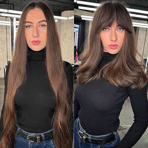 50 Trendy Ways to Get Bottleneck Bangs Right Now