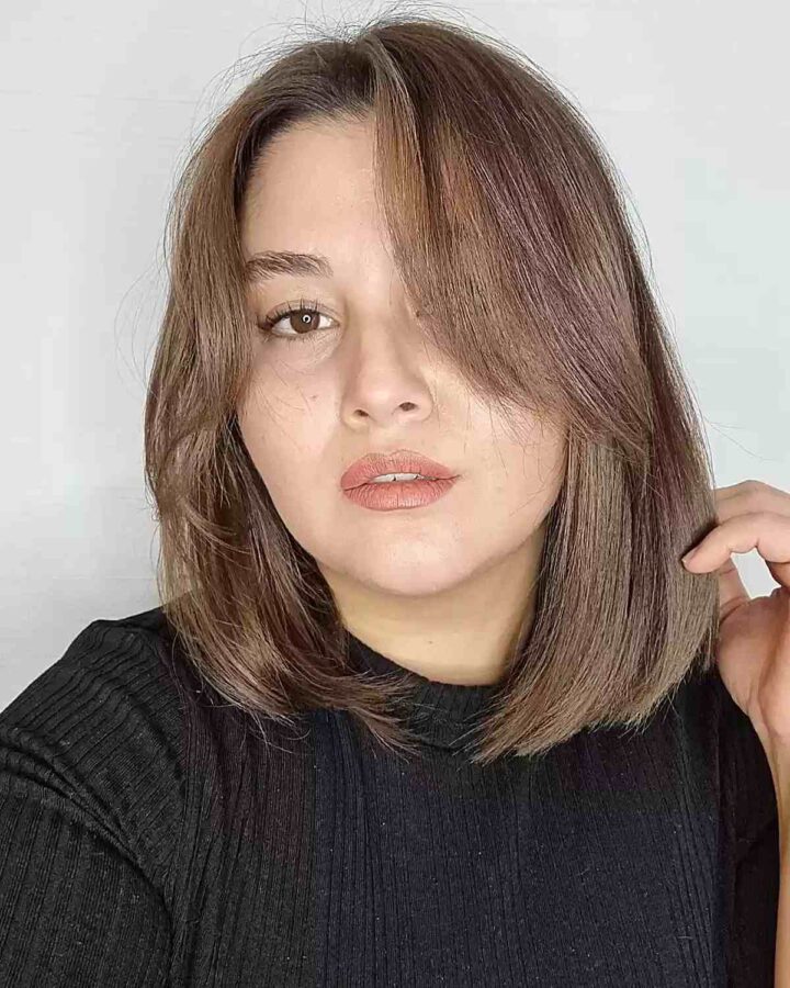23 Flattering Long Bob Haircuts for Women with Full and Round Faces