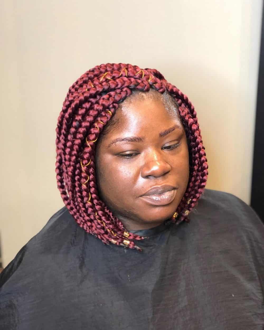 20 Pictures of Burgundy Box Braids You Have to See Before You Get This