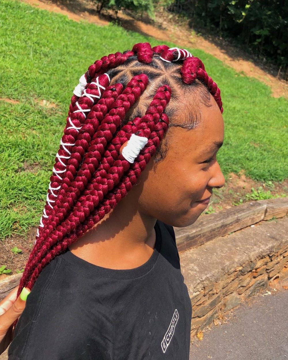 24 Exceptional Triangle Box Braids To Try Now