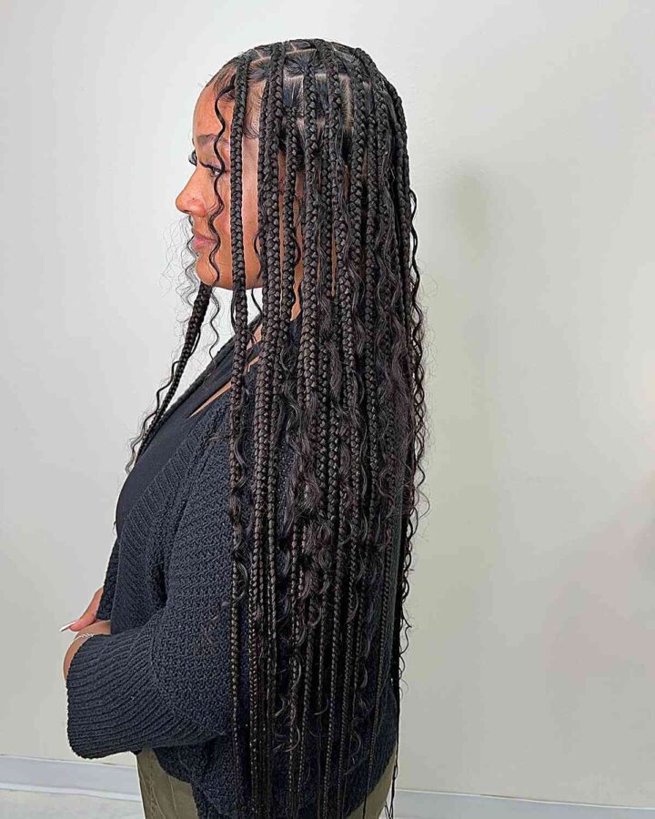 Butt Length Knotless Braids