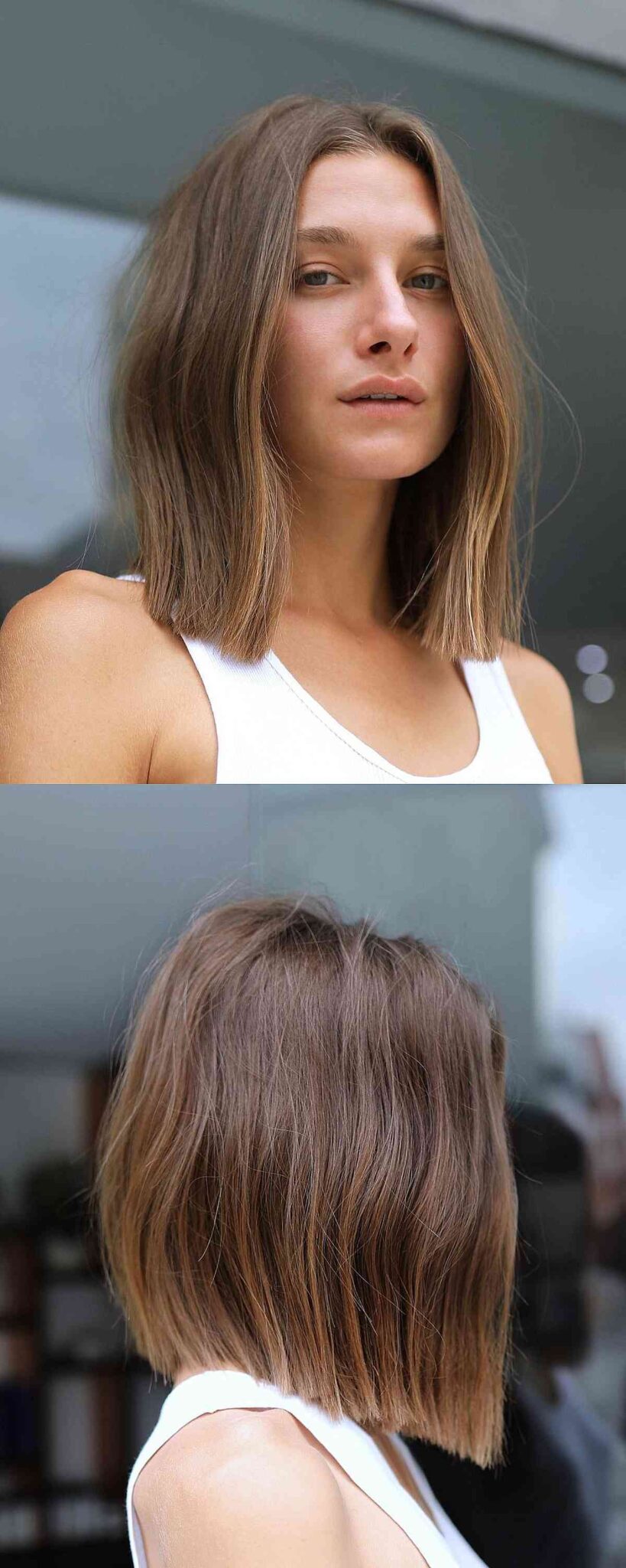 44 Trendiest Long Blunt Bob Haircuts for a Sleek New "Blunt Lob"