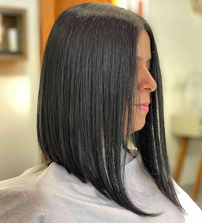 25 Long Angled Bob Haircuts for a Cool, Dramatic Look