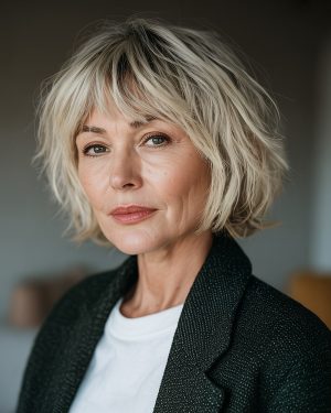 30+ Youthful Shaggy Bob Haircuts for Women Over 50 with Fine Hair in 2025
