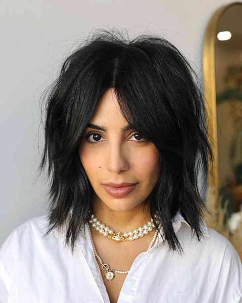 36 Trendy Choppy Bob with Bangs for a Modern Beachy Style