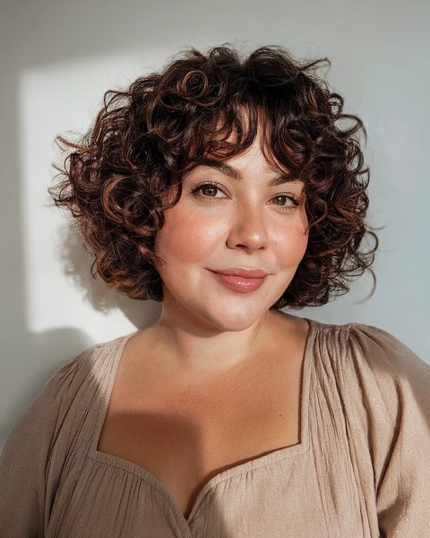 50+ Short Curly Haircuts That Flatter Round Faces in 2026