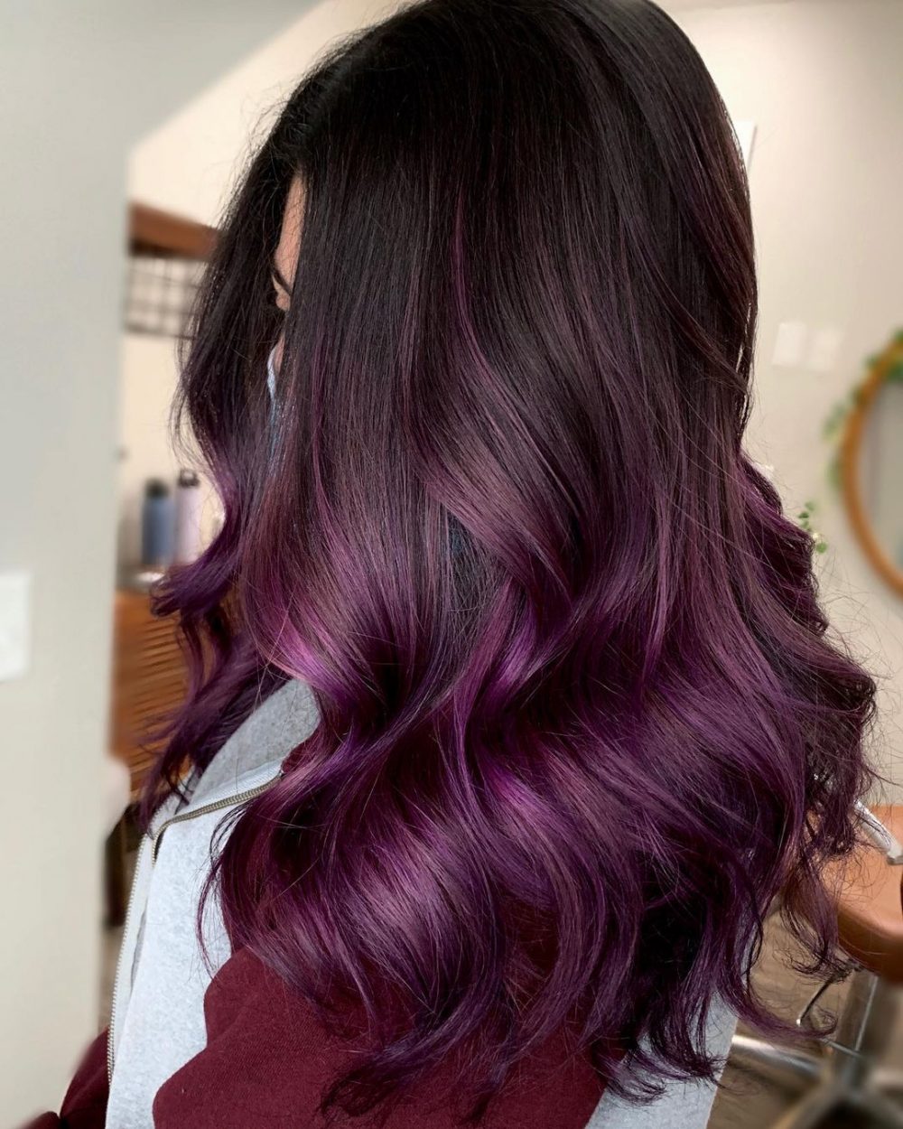 Purple Hair Color Ideas For Dark Hair At Georgia Lai Blog
