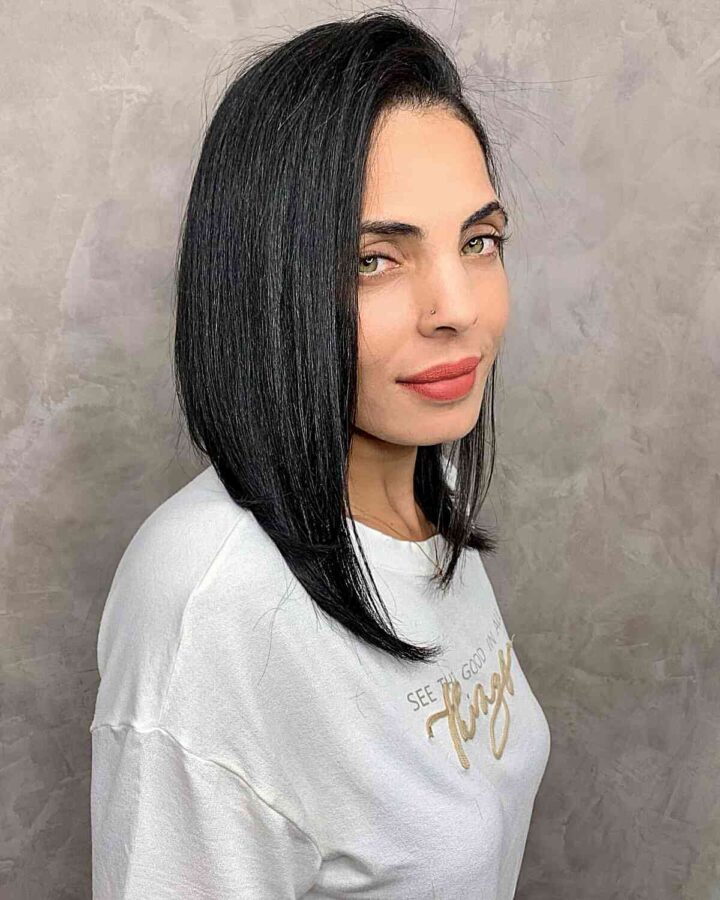 50 Long Angled Bob Haircuts for a Cool, Dramatic Look