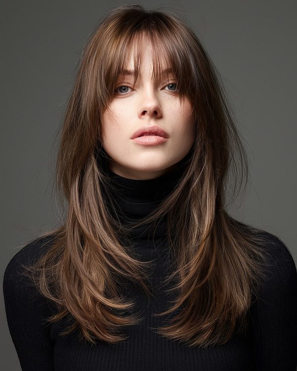 20+ Flattering Wispy Bangs for Big Foreheads to Try in 2025