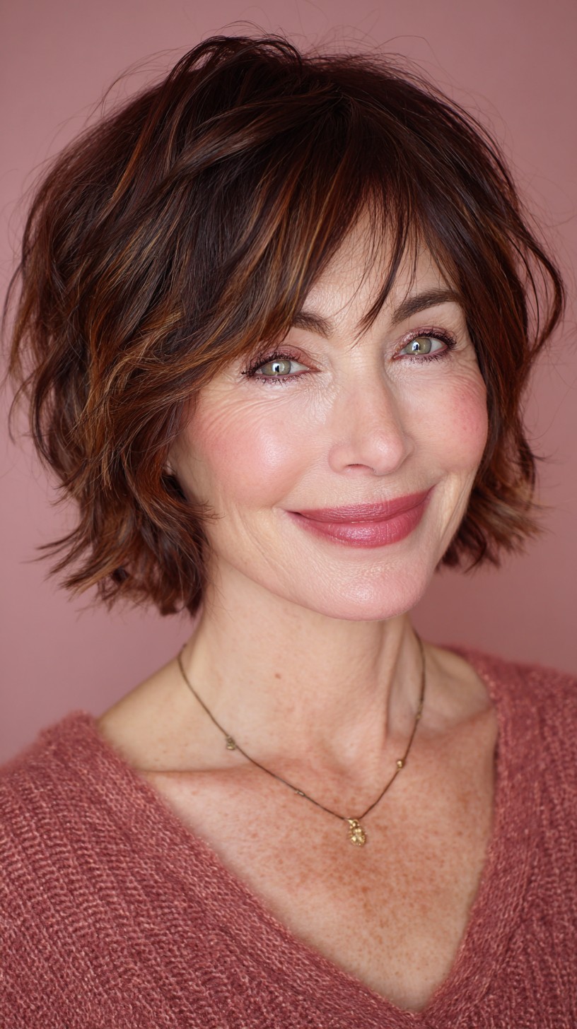 50 Examples of Shattered Bob Haircuts for 50-Year-Olds Who Struggle ...