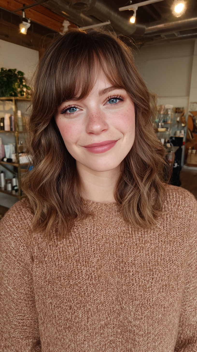 30 Medium Haircuts with Side Bangs That Just Work in 2026