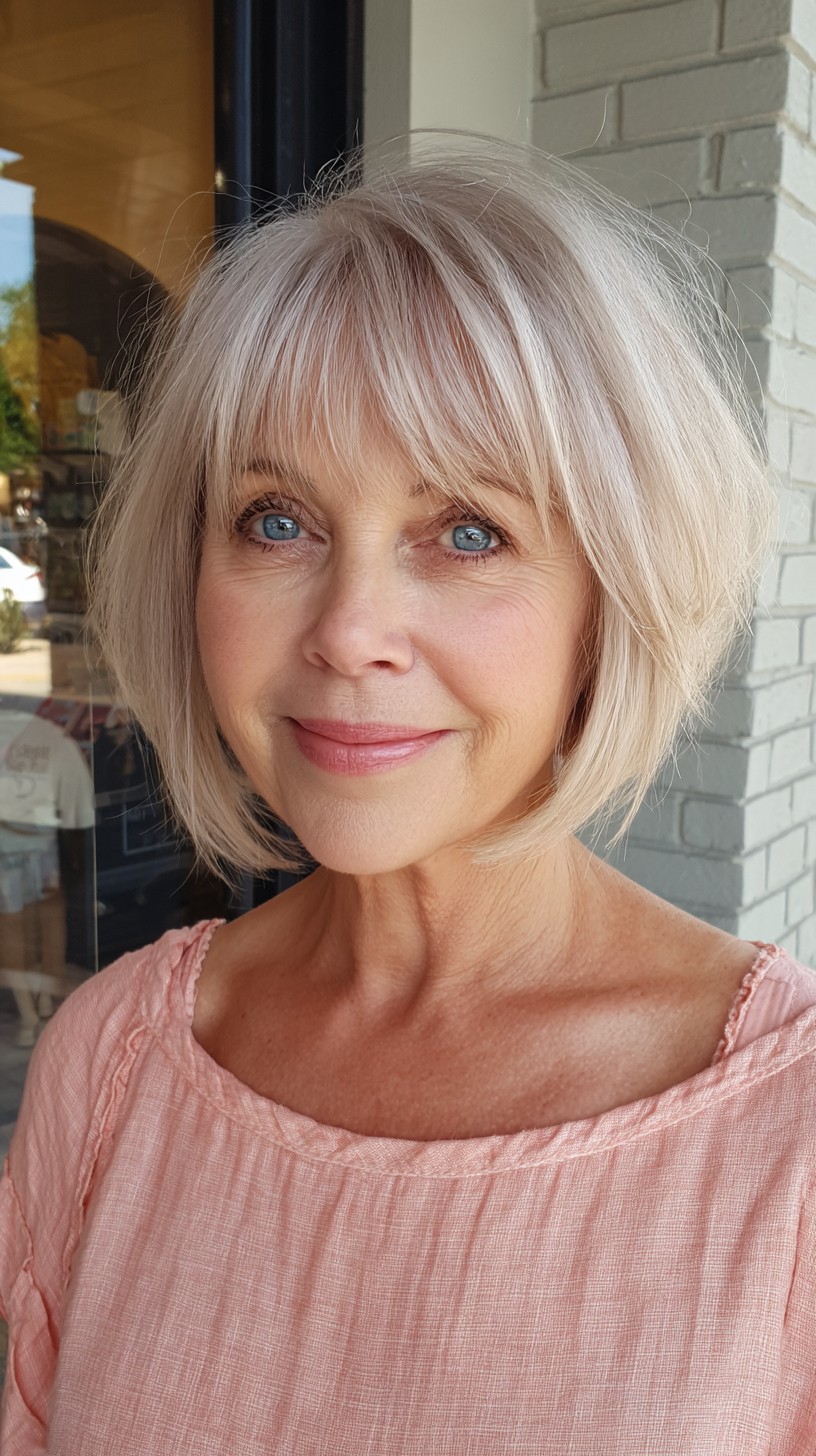 Upgrade Your Look: 50 Chic Layered Bobs with Bangs for Women Over 50 in ...