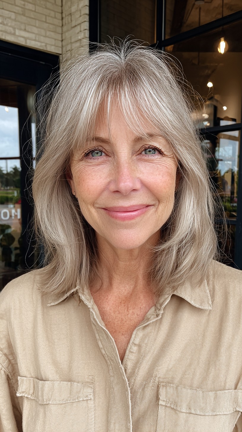 50 Top Lobs with Curtain Bangs for Fashion-Forward Women Over 60