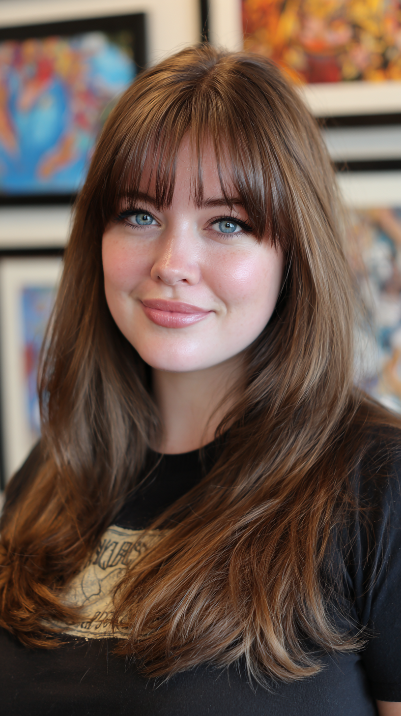 25 Flattering French Bangs for Round Faces That Everyone Will Be Asking ...