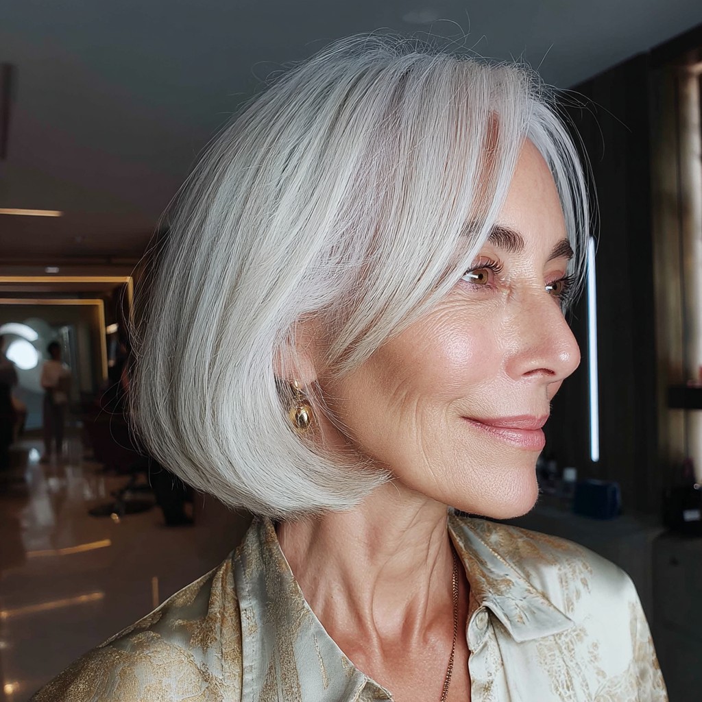 35 Modern Blunt Cuts Women Over 60 Can Easily Pull Off - Kappers Magazine