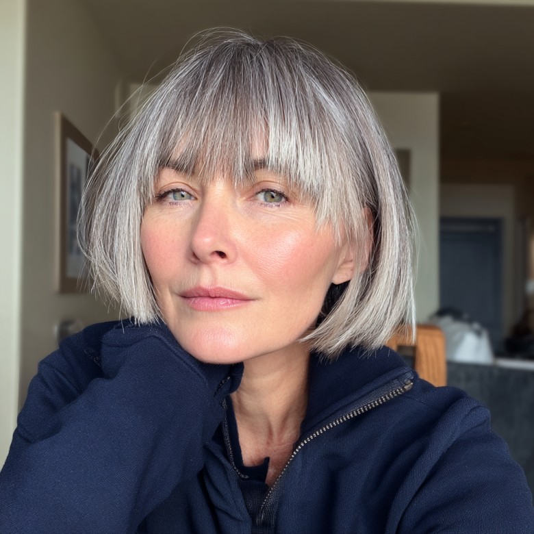 Upgrade Your Look: 25 Chic Layered Bobs with Bangs for Women Over 50 in ...