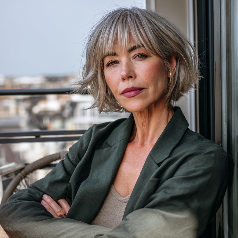 Upgrade Your Look: 50 Chic Layered Bobs with Bangs for Women Over 50 in ...