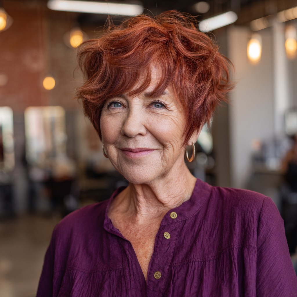 23 Low-Upkeep Fire Engine Red Hair Colors Senior Ladies Are Choosing ...
