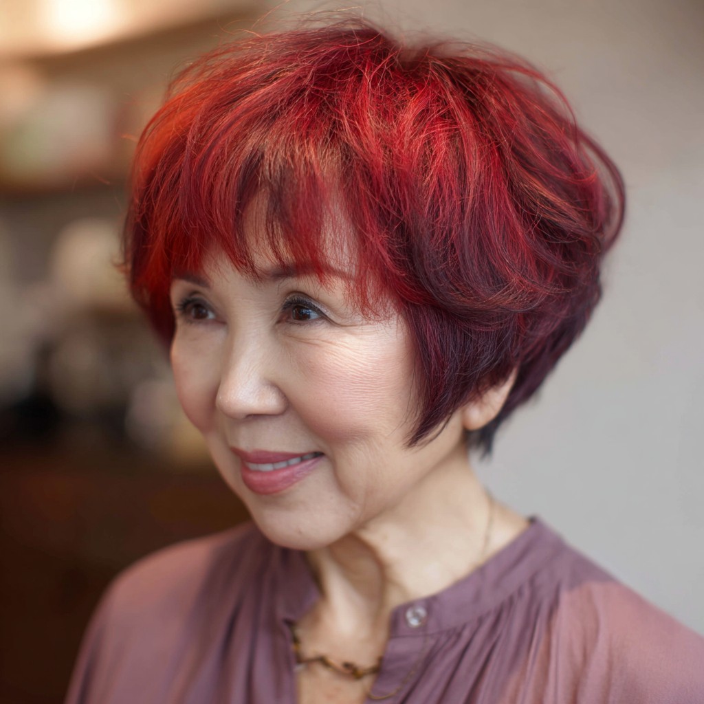 23 Low-Upkeep Fire Engine Red Hair Colors Senior Ladies Are Choosing ...