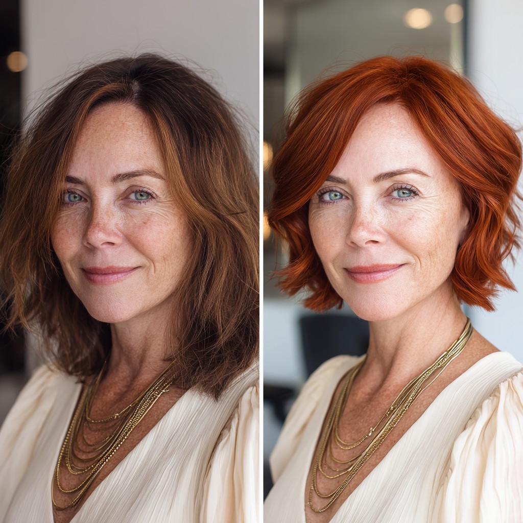 23 Low-Upkeep Fire Engine Red Hair Colors Senior Ladies Are Choosing ...