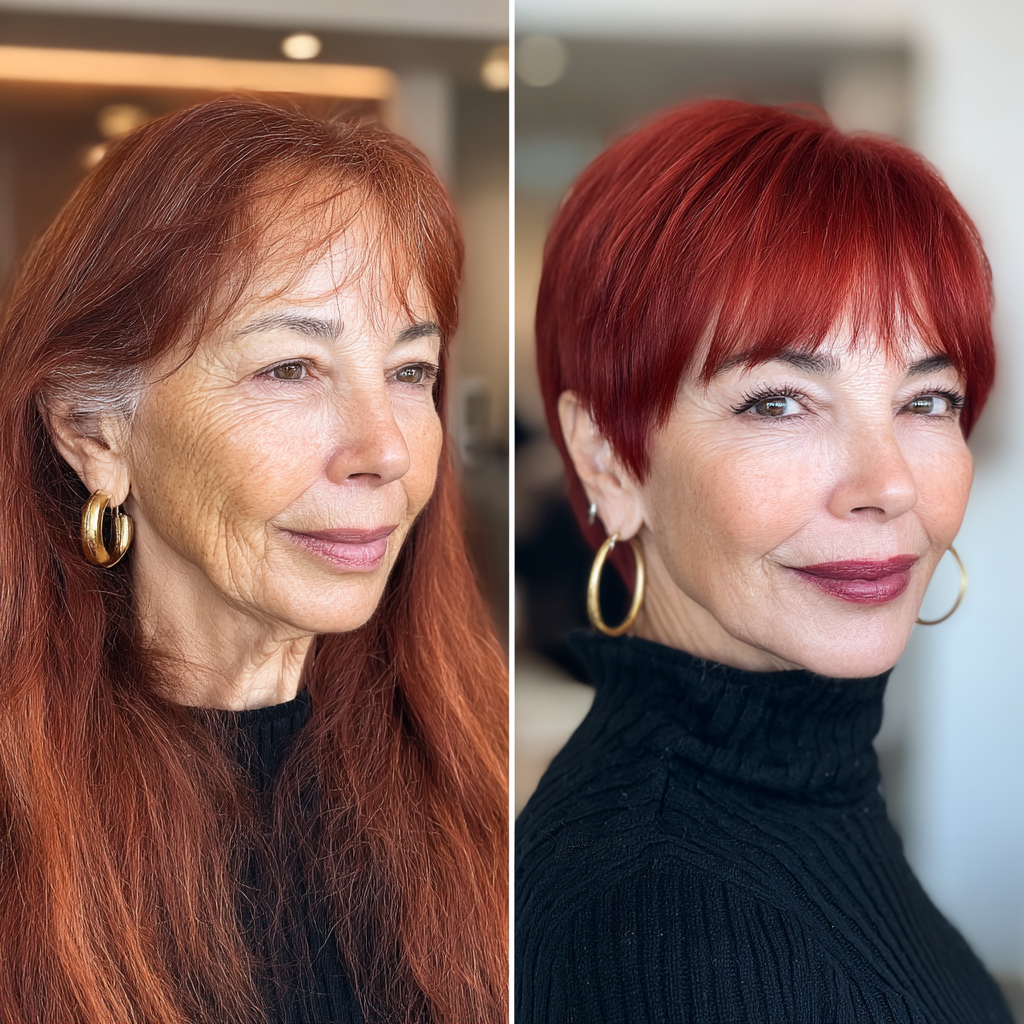 23 Low-Upkeep Fire Engine Red Hair Colors Senior Ladies Are Choosing ...