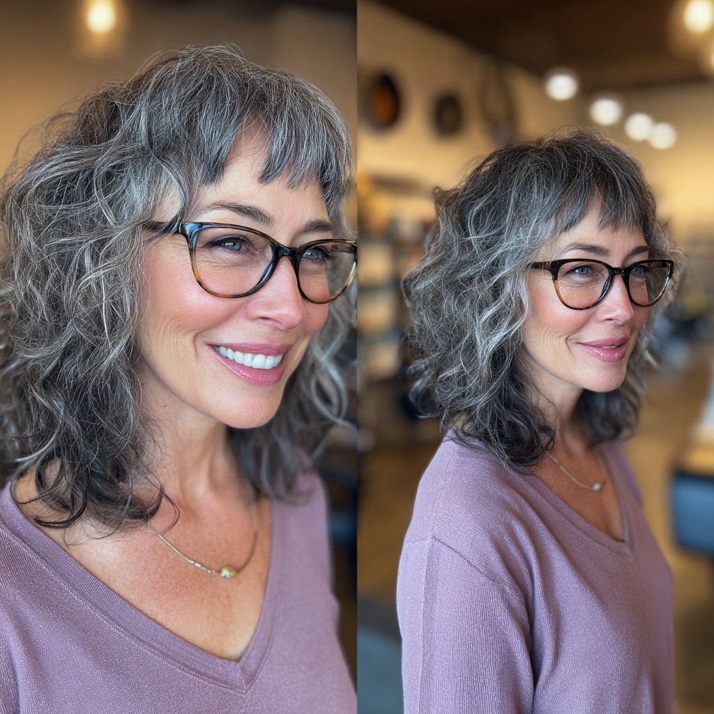 25 Chic Baby Bangs Hairstyles That Flatter Women Over 50 - Kappers Magazine