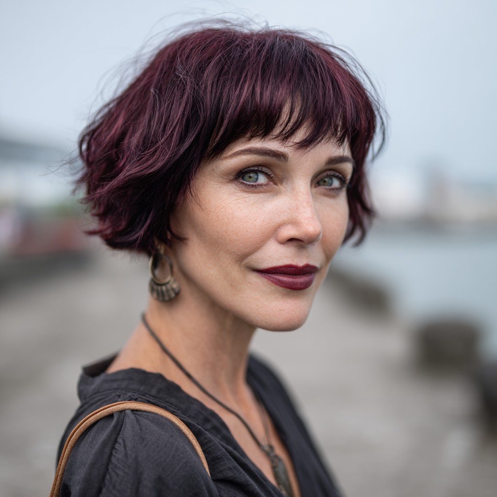 25 Chic Baby Bangs Hairstyles That Flatter Women Over 50 - Kappers Magazine
