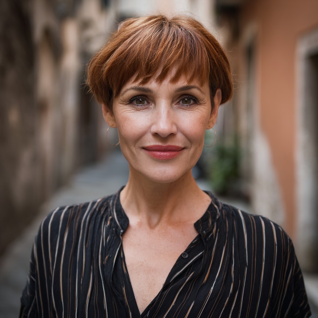 25 Chic Baby Bangs Hairstyles That Flatter Women Over 50 - Kappers Magazine