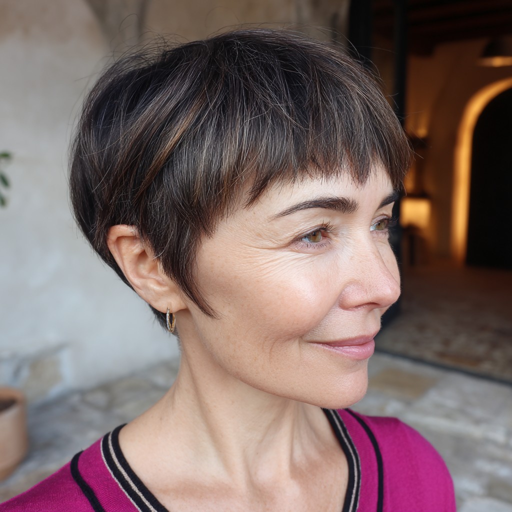 25 Chic Baby Bangs Hairstyles That Flatter Women Over 50 - Kappers Magazine