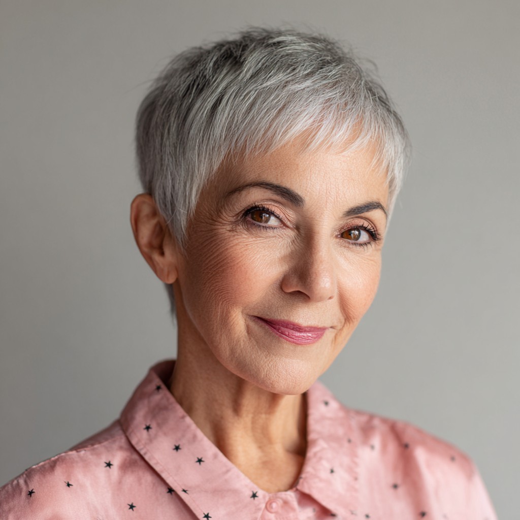 24 Beautiful Super Short Pixie Cuts for Women Who Embrace Their Grey ...