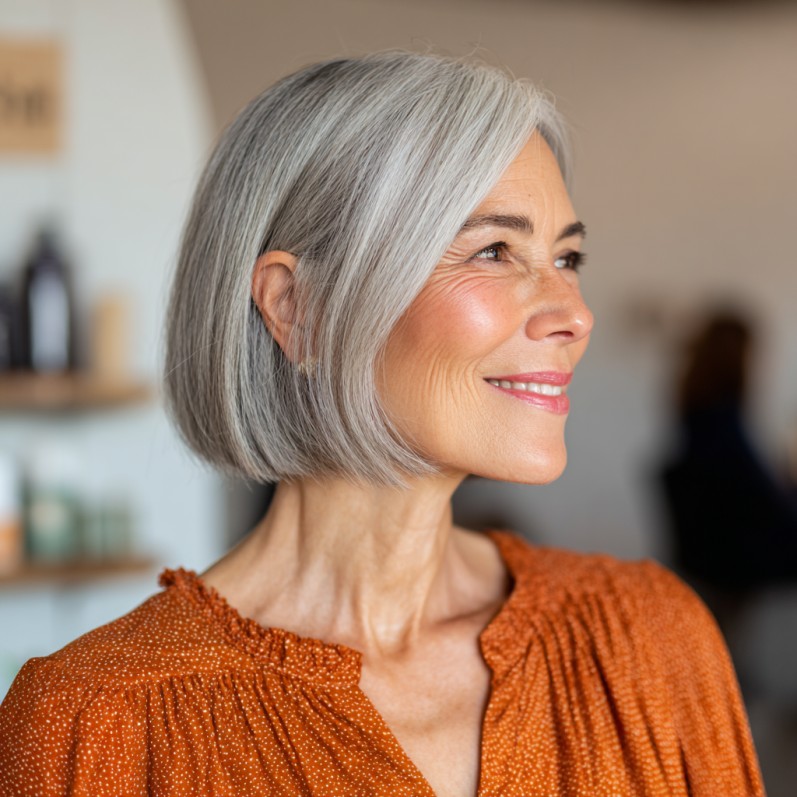 27 Youthful Mini Blunt Bob Haircuts for Fashion-Forward Women Over 50