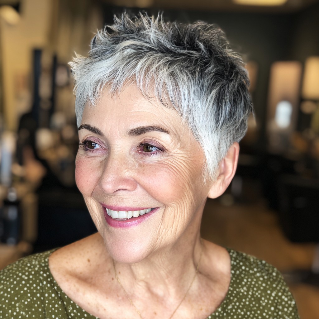 23 Trendy Salt and Pepper Hair Colors for Women Over 70