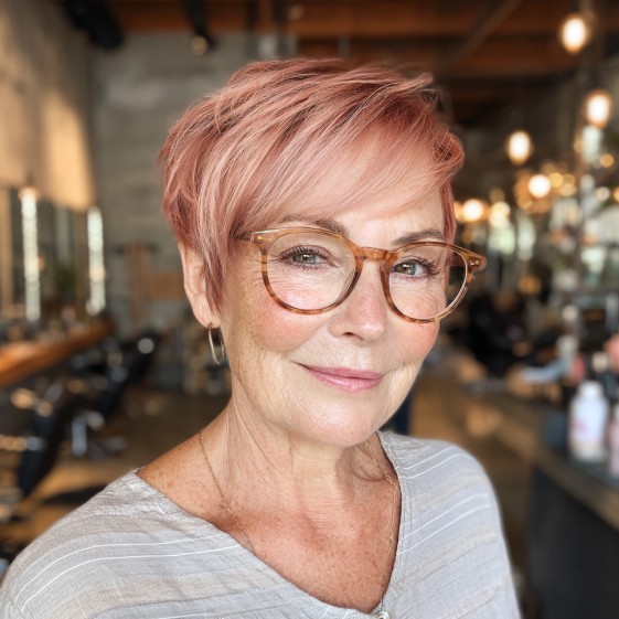 28 Youthful Long Pixie Cuts Women Over 50 With Glasses Must Get ...