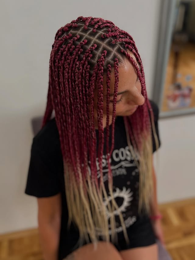 Red Box Braids That Demand Attention