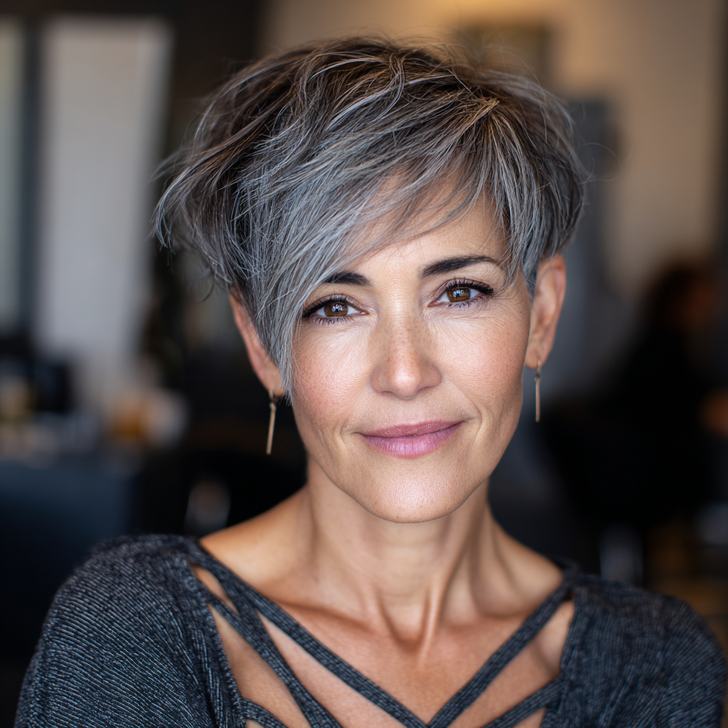 30 Beautiful Side-Swept Pixie Cuts for Older Women with Short Hair