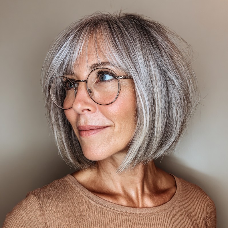27 Flattering Layered Bob Haircuts with Long Bangs That Never Go Out of ...