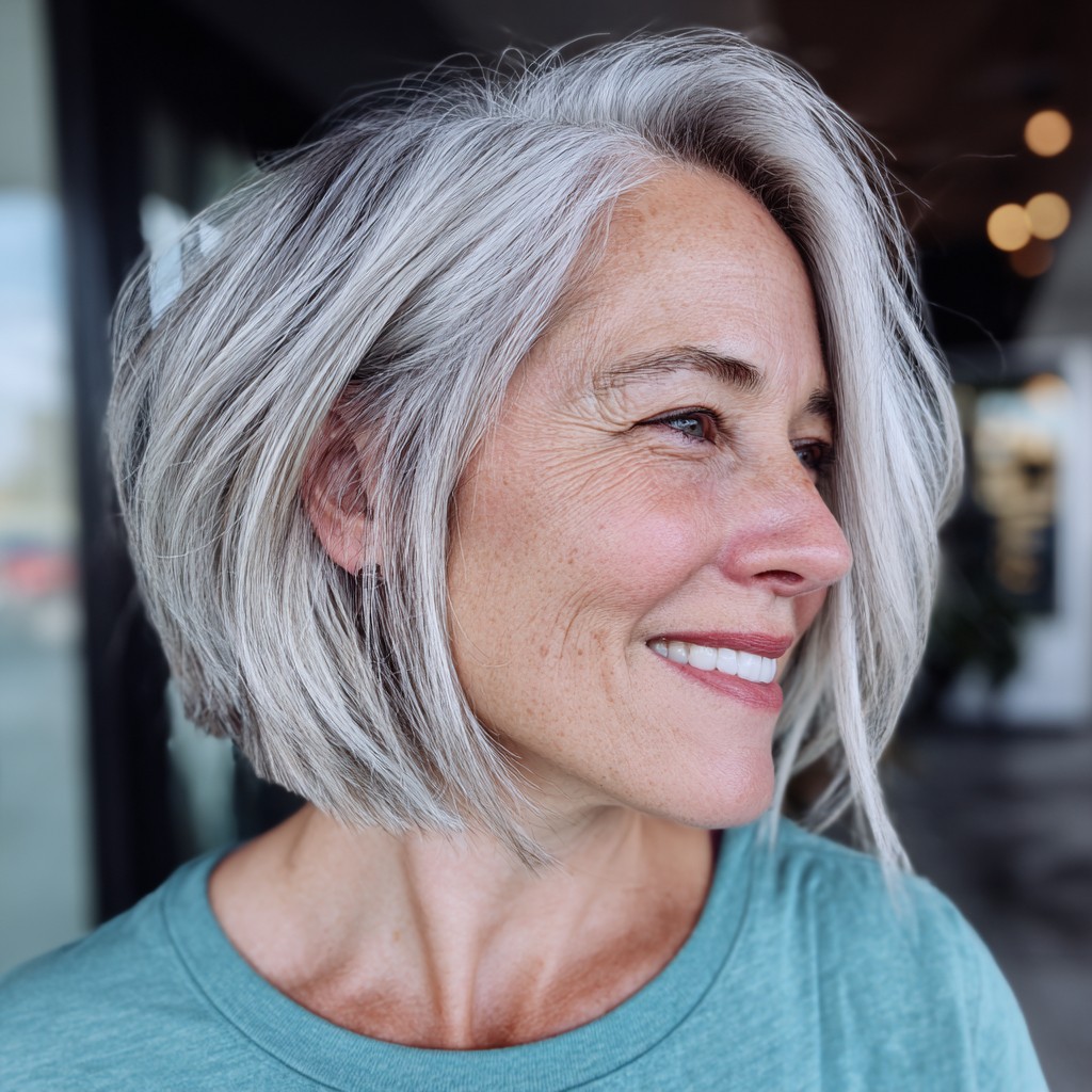28 Prettiest Inverted Bob Haircuts for Busy Women Over 60