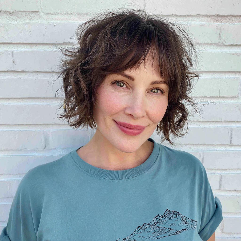 30 Beautiful Shaggy Bob Haircuts with Bangs for Women Over 40 Who Love ...