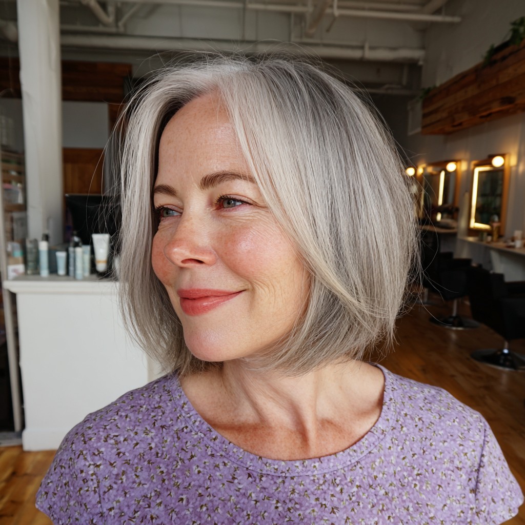 25 Must-Try Silver Bob Haircuts for Women Over 50 With Grey Hair