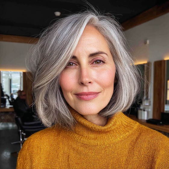 28 Glamorous Grey Balayage Hair Colors for Fashion-Forward Older Women