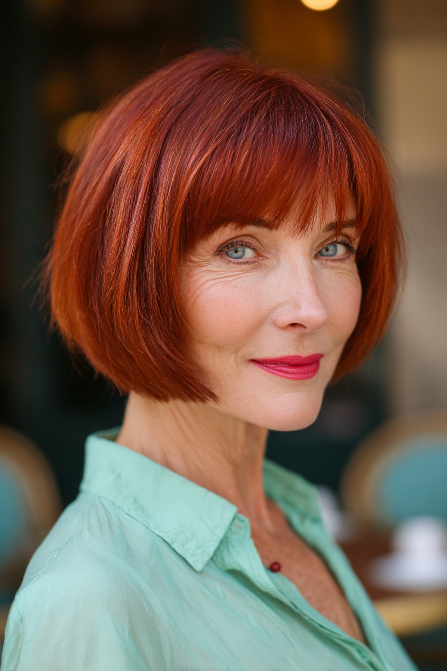 25 Gorgeous Red Bob Haircuts for Women 55+ - Kappers Magazine