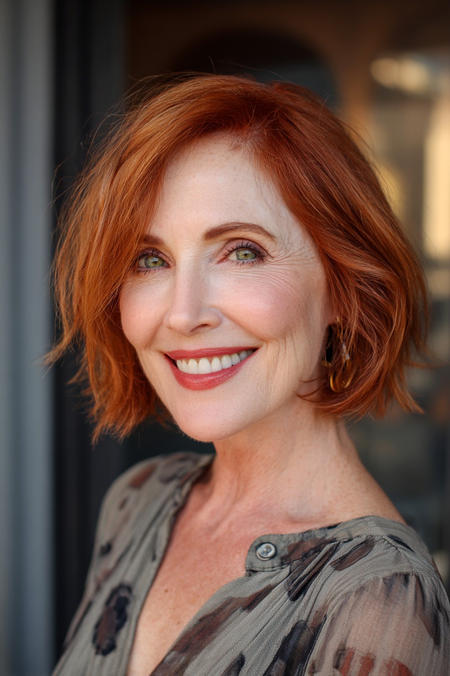 25 Gorgeous Red Bob Haircuts for Women 55+ - Kappers Magazine