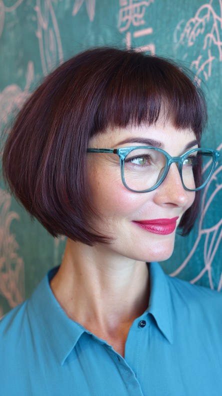 25 Gorgeous Wedge Bob Haircuts for Women Over 40 with Glasses - Kappers ...