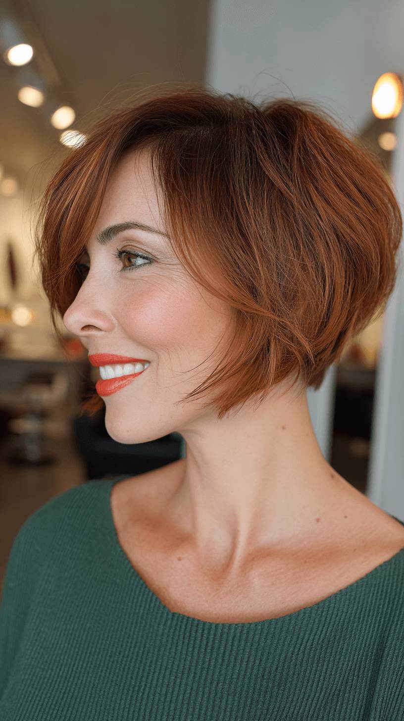 25 Must-Try Short Stacked Haircuts That Flatters Any 40-Something Woman