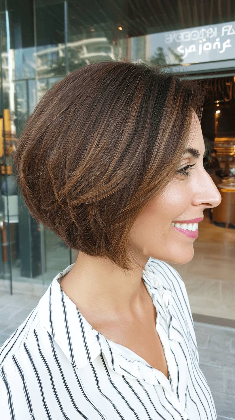 25 Must-Try Short Stacked Haircuts That Flatters Any 40-Something Woman