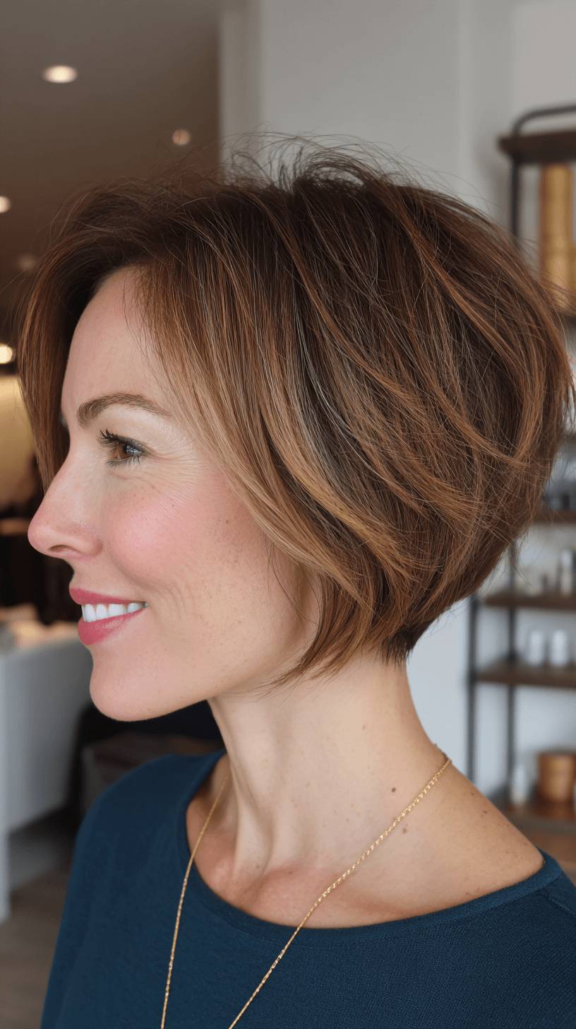 25 Must-Try Short Stacked Haircuts That Flatters Any 40-Something Woman