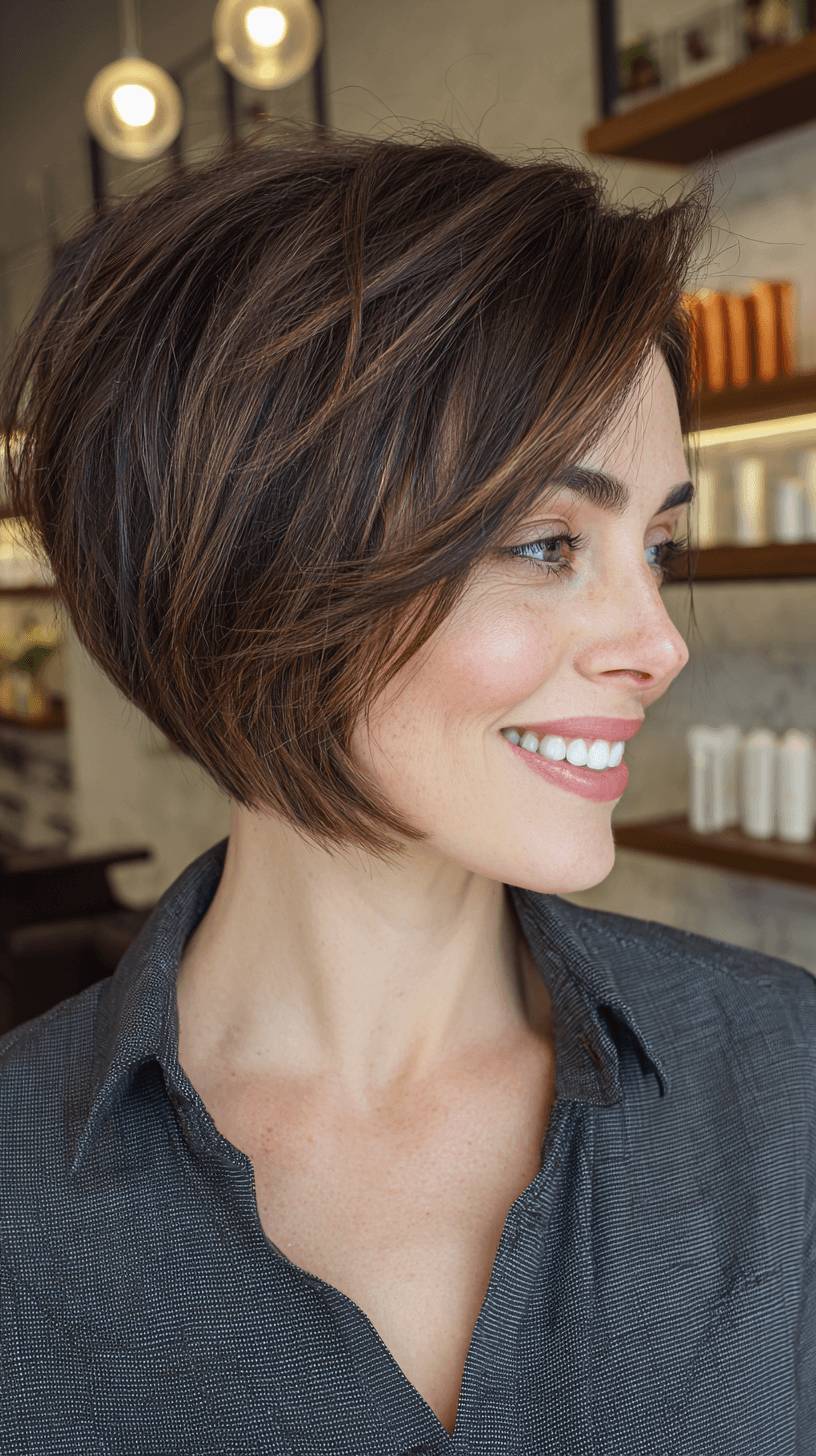 25 Must-Try Short Stacked Haircuts That Flatters Any 40-Something Woman