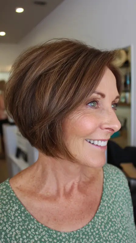 25 Vibrant Reverse Bob Haircuts for Retired Women