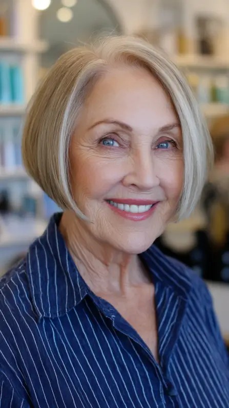 25 Vibrant Reverse Bob Haircuts for Retired Women